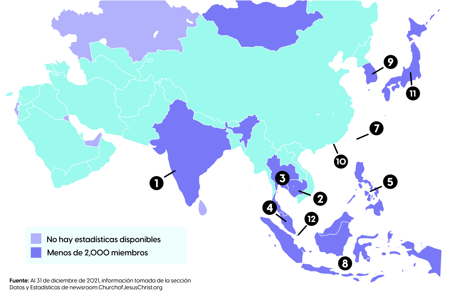 Estos son los países de Asia con más miembros de la Iglesia de Jesucristo