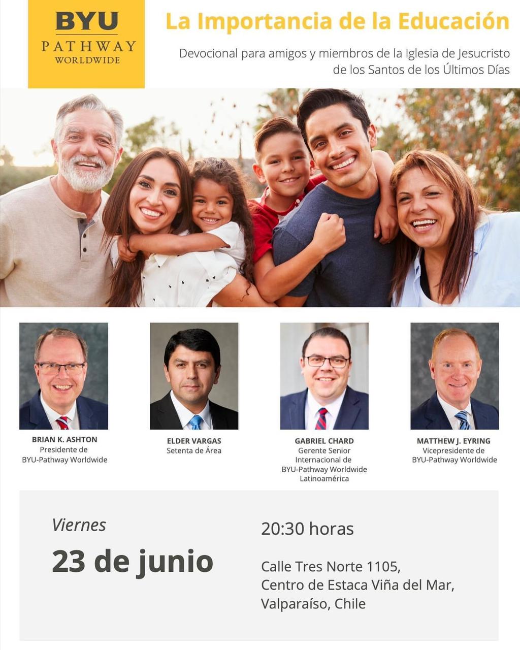 Presidente de BYU Pathway visitará Chile